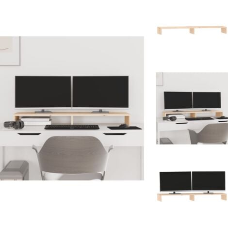 Support pour moniteur 100x27x10 cm Bois de pin solide - Support ...