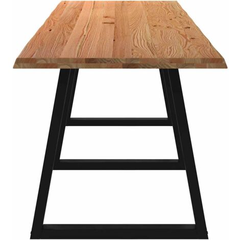 Table à manger avec bord naturel 320x80x74 cm bois massif chêne - Table ...