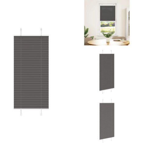 Store plissé noir 55x100 cm largeur du tissu 54,4 cm polyester - Store ...