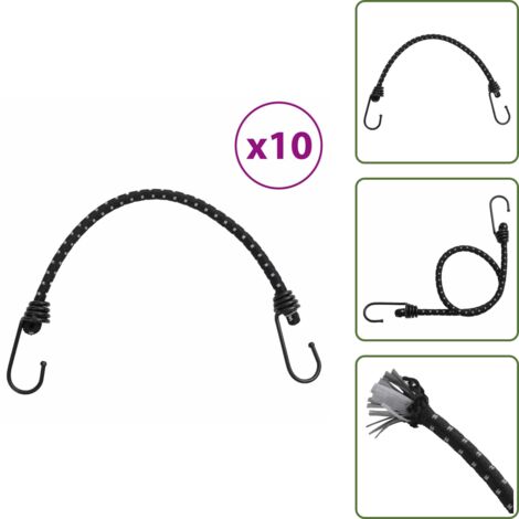 Cordes élastiques avec bandes réfléchissantes et crochets 10pcs - Corde ...