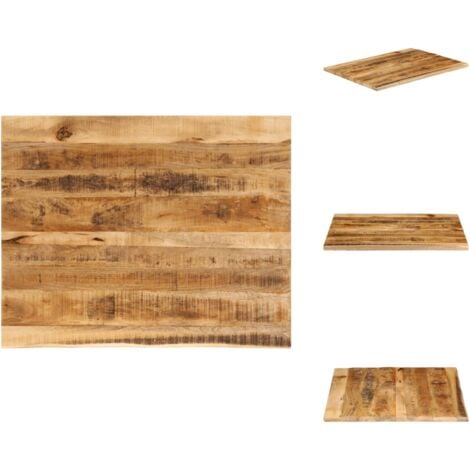 Dessus de table 100x80x2,5cm bord vif bois massif manguier brut ...