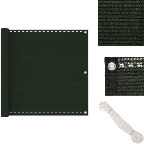 Écran de balcon Vert foncé 90x400 cm PEHD - Écran De Balcon - Voile D ...