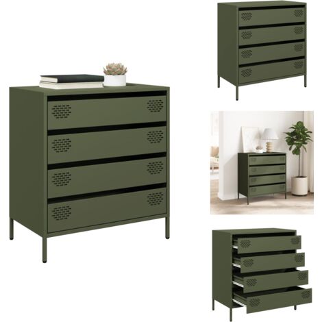 Buffet vert olive 68x39x73,5 cm acier laminé à froid - Buffet - Buffets ...