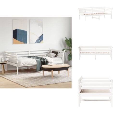 Lit de jour sans matelas blanc 75x190 cm bois de pin massif - Lit De ...