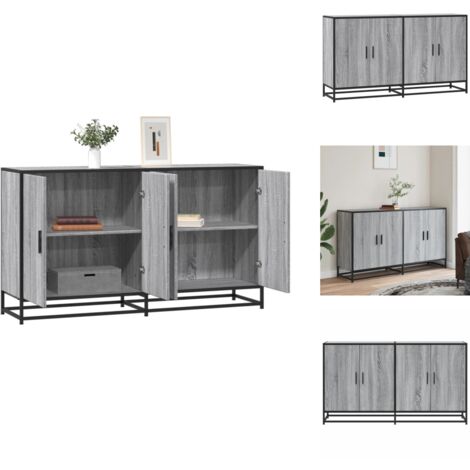 Buffet sonoma gris 134x35x76 cm bois d'ingénierie - Buffet - Buffets ...