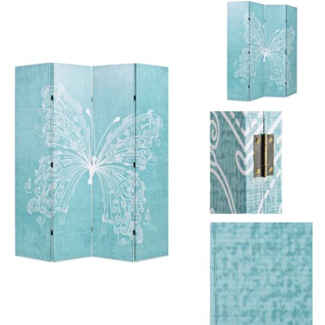 Cloison de séparation pliable 160 x 170 cm Papillon Bleu - Cloison De ...