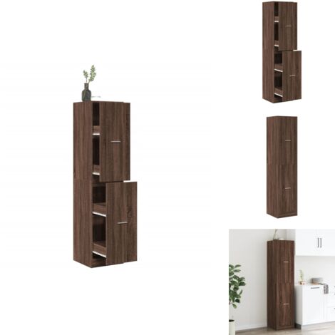 Armoire apothicaire chêne marron 40x41x174,5 cm bois ingénierie ...