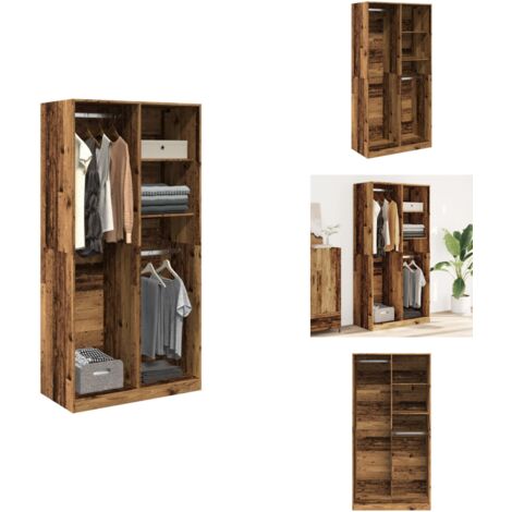 Garde-robe vieux bois 100x50x200 cm bois d'ingénierie - Garde-robe ...