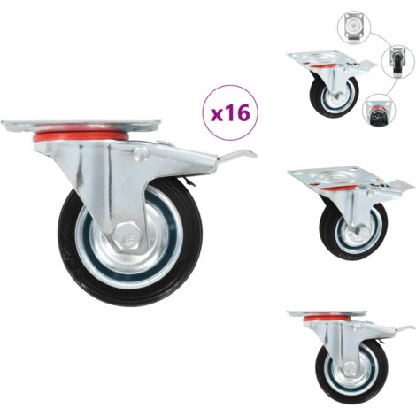 8 pcs Roulettes pivotantes 75 mm - Roulette Pivotante - Roulettes ...