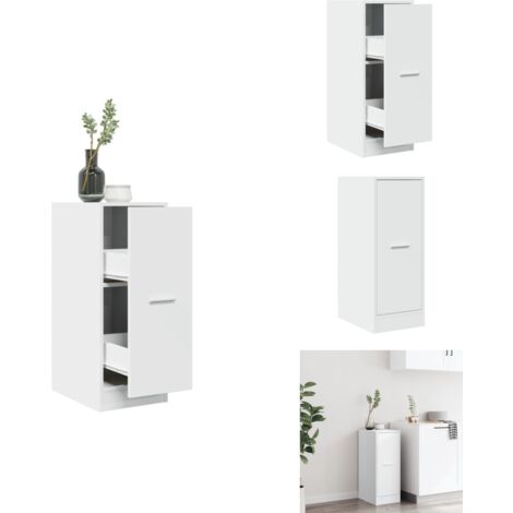 Armoire d'apothicaire blanc 30x41x77,5 cm bois d'ingénierie - Armoire D ...