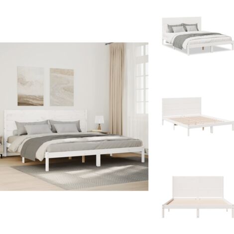 Cadre de lit extra long sans matelas 140x210 cm bois massif - Cadre De ...