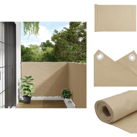 Écran de balcon Beige 120x500 cm Tissu Oxford - Écran De Balcon ...