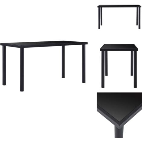 Table à manger Noir 140x70x75 cm Verre trempé - Table À Manger - Table ...