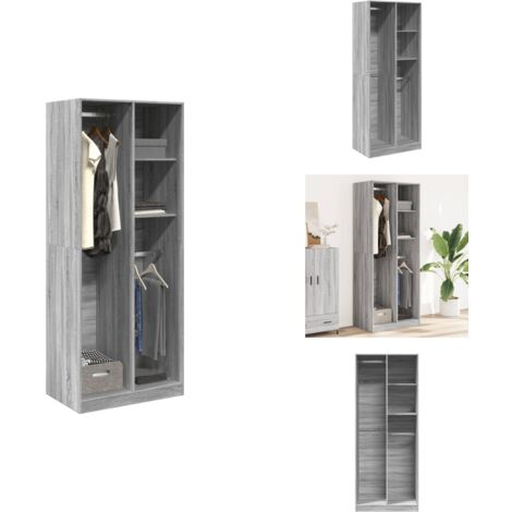 Garde-robe sonoma gris 80x50x200 cm bois d'ingénierie - Garde-robe ...