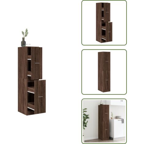 Armoire apothicaire chêne marron 30x41x144,5 cm bois ingénierie ...