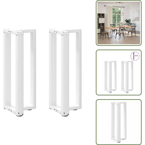 Pieds de table console forme de T 2 pcs blanc 25x28x(72-73) cm - Pied ...