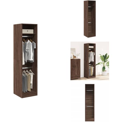 Garde-robe chêne marron 50x50x200 cm bois d'ingénierie - Garde-robe ...