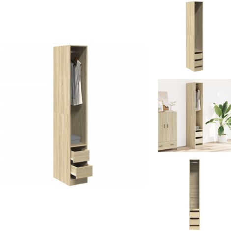 Garde-robe chêne sonoma 30x50x200 cm bois d'ingénierie - Garde-robe ...