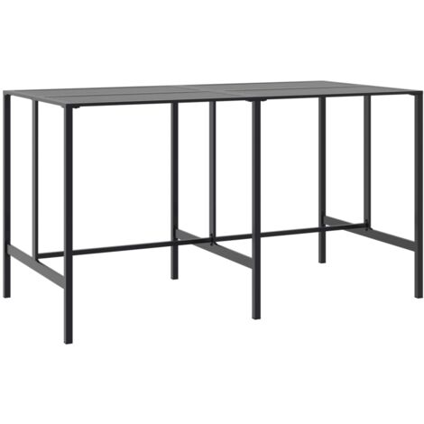 Table de bar noir 200x100x110 cm acier enduit de poudre - Table De Bar ...