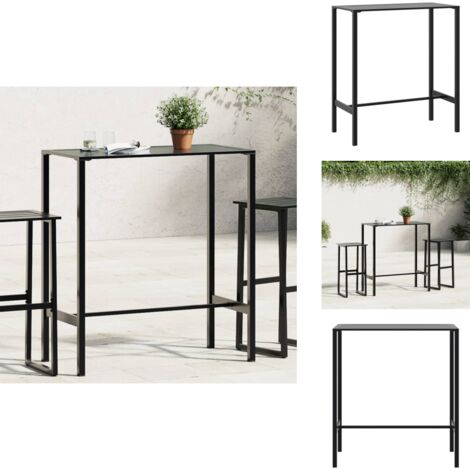 Table de bar noir 100x50x110 cm acier enduit de poudre - Table De Bar ...