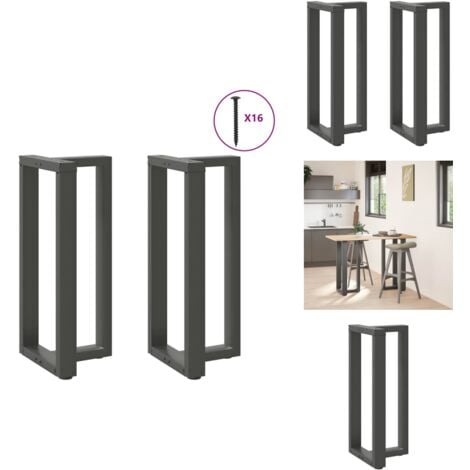 Pieds de table de bar forme de T 2 pcs anthracite acier - Pied De Table ...