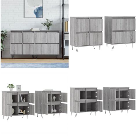 Buffets 2 pcs sonoma gris bois d'ingénierie - Buffet Classique - Meuble ...
