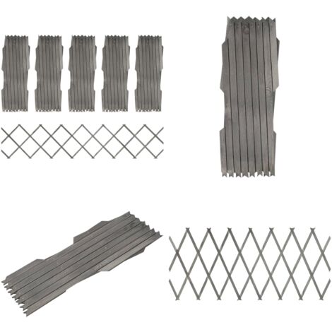 Clôture à treillis 5 pcs Gris Bois de sapin massif 180x30 cm - Clôture ...
