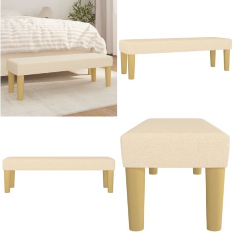 Banc Crème 100x30x30 cm Tissu - Banc Design - Banc Moderne - Banc Salle ...