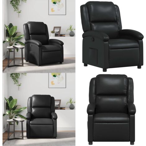 Fauteuil inclinable Noir Similicuir - Fauteuil Inclinable - Chaise Relaxante - Fauteuil ...