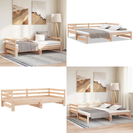 Lit de jour et lit gigogne sans matelas 90x190 cm bois massif - Lit De ...