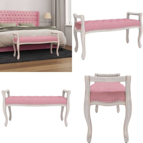 Banc Rose 110x45x60 cm Velours - Banc Entrée - Banc Velours - Banc Rose ...