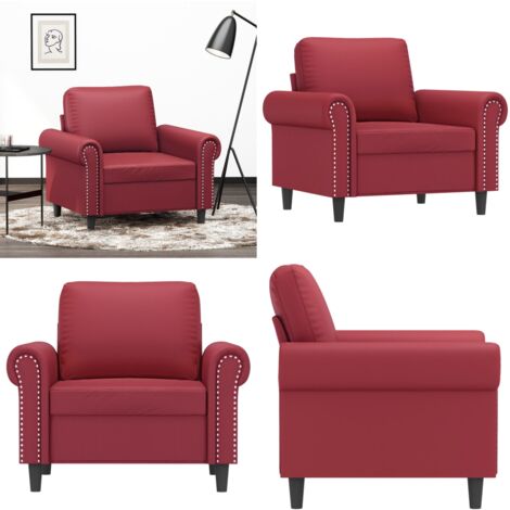 Fauteuil Rouge bordeaux 60 cm Similicuir - Fauteuil Rouge - Fauteuils ...