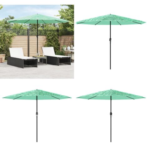 Parasol de jardin avec mât en acier vert 324x324x247 cm - Parasol De ...