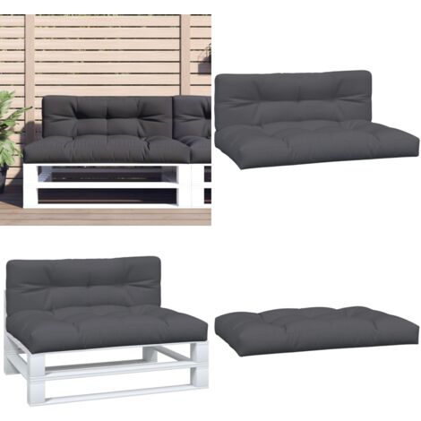 Coussins de palette lot de 2 anthracite tissu - Coussins Exterieurs ...