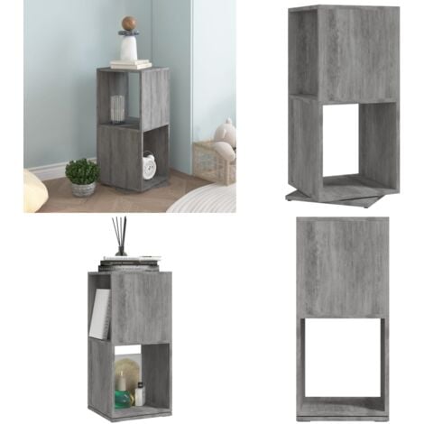Armoire rotative Gris béton 34,5x34,5x75,5 cm bois d'ingénierie ...