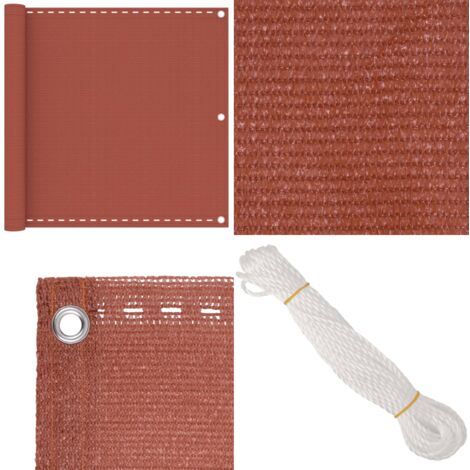 Écran de balcon Terre cuite 90x400 cm PEHD - Écran De Balcon - Voile D ...