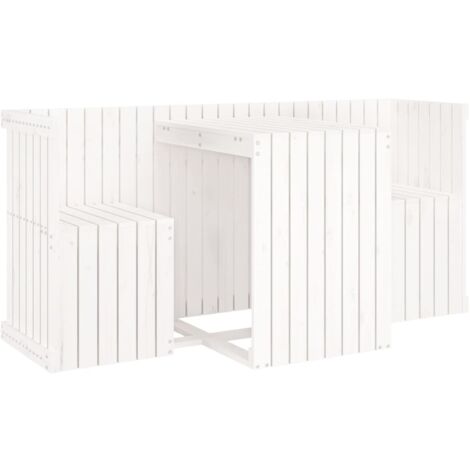 Set de balcon 2 places blanc bois de pin massif - Meubles De Jardin ...
