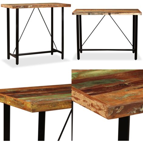 Table de bar Bois massif de récupération 120x60x107 cm - Table De Bar ...