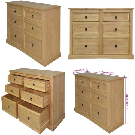 Buffet Gamme Corona Pin mexicain 110x43x81 cm - Buffet - Armoire ...