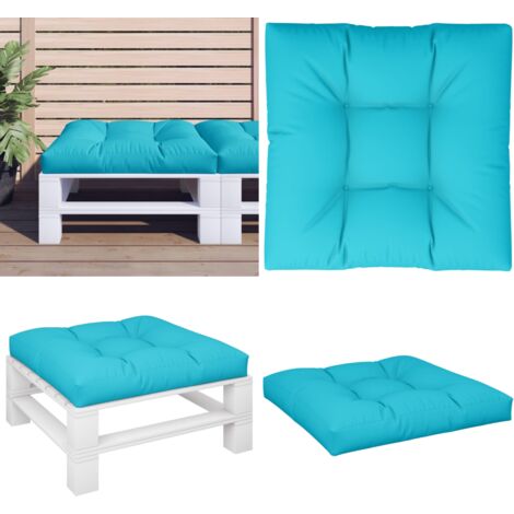 Coussin de palette turquoise 80x80x12 cm tissu - Coussin Exterieur ...