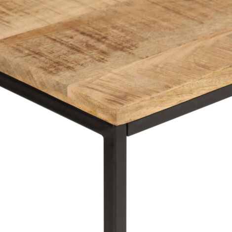 Table console 90x30x75 cm bois de manguier massif brut et fer - Table ...
