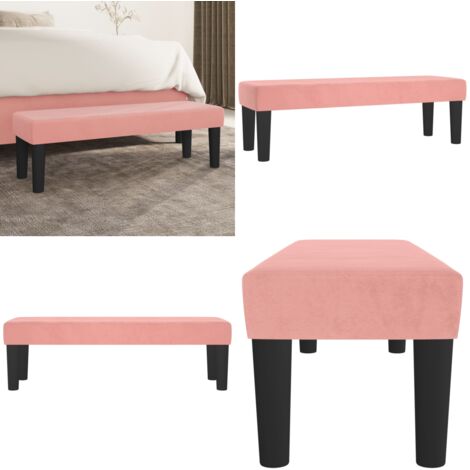 Banc Rose 100x30x30 cm Velours - Banc Design - Banc Velours - Banc Rose ...