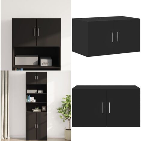 Armoire murale noir 70x42,5x40 cm bois d'ingénierie - Armoire Murale ...