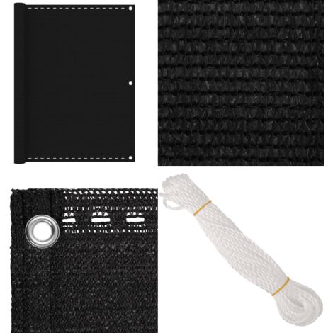 Écran de balcon Noir 120x300 cm PEHD - Écran De Balcon - Intimité ...