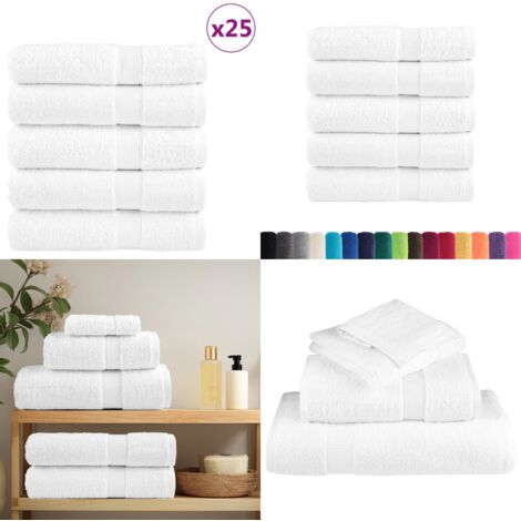 Serviettes de douche de qualité supérieure SOLUND 25 pcs blanc ...