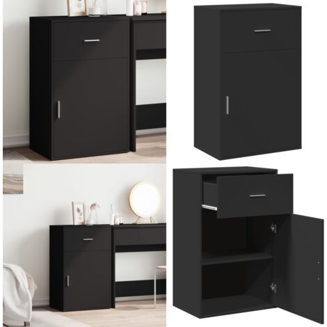 Armoire de rangement noir 56,5x39x90 cm bois d'ingénierie - Meuble De ...
