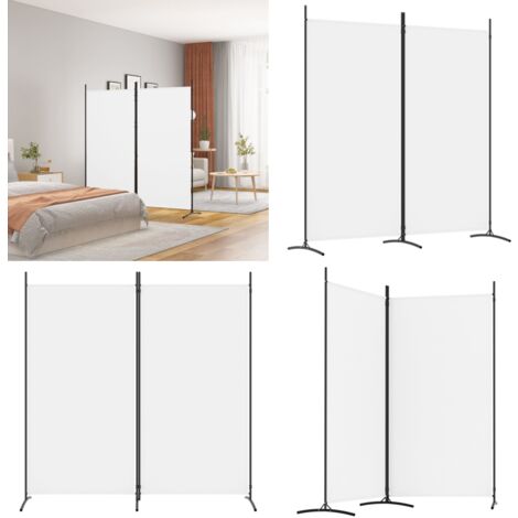 Cloison de séparation 2 panneaux Blanc 175x180 cm Tissu - Cloison De ...