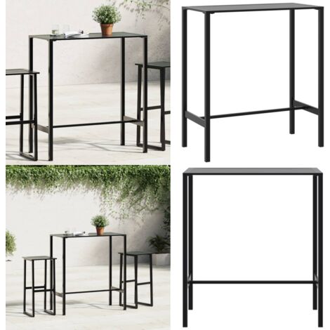 Table de bar noir 100x50x110 cm acier enduit de poudre - Table De Bar ...