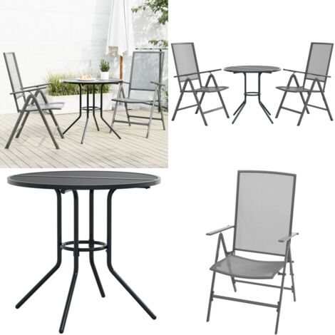 Ensemble de chaises de jardin inclinables 3 pcs anthracite - Chaise De ...