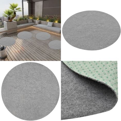 Gazon artificiel avec picots Dia.95 cm Gris Rond - Gazon Artificiel - Gazon Synthétique - Tapis ...